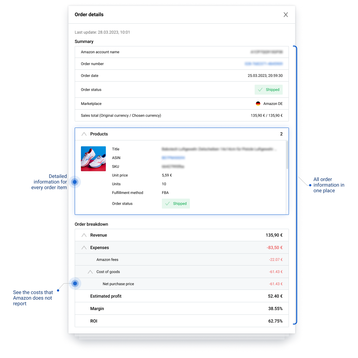 Amazon Business Analytics Tool – SELLERLOGIC Dashboard